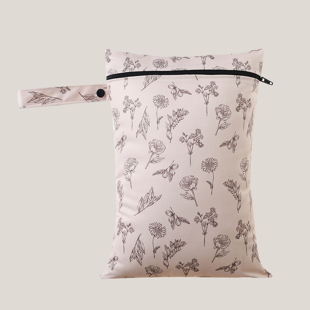 WET BAG - BEIGE FLORAL & LEAF – Hello Chooki